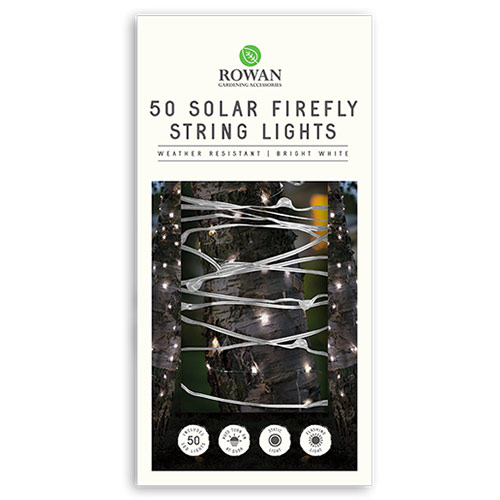 Bright White Solar Firefly String Lights 4.9m | Partyrama