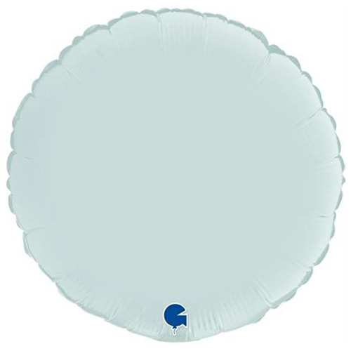 Satin Pastel Blue Round Shape Foil Helium Balloon 46cm / 18 in | Partyrama