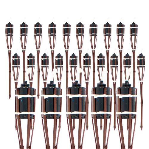 Natural Dark Brown Bamboo Garden Torch 60cm - Pack of 25 | Partyrama