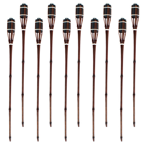 Natural Dark Brown Bamboo Garden Torch 90cm - Pack of 10 | Partyrama