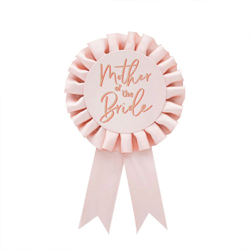 Rose Gold Mother Of The Bride Rosette Hen Party Badge 20cm | Partyrama