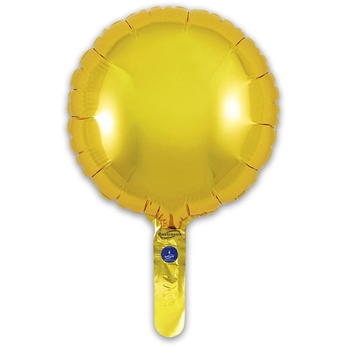 Gold Round Air Fill Foil Balloon 23cm / 9 in - Pack of 5 | Partyrama