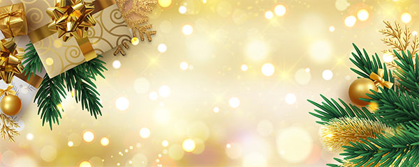 Christmas Golden Glitter Design Large Personalised Banner - 10ft x 4ft ...