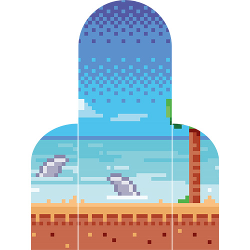 Gaming Beach Stage Design Arch and Two Sides Sailboard Backdrop | Partyrama