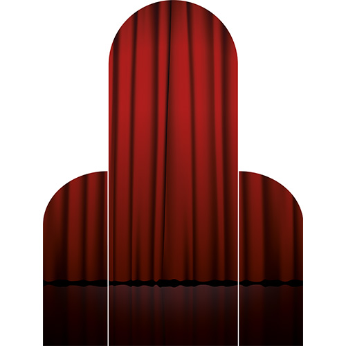 Hollywood Red Curtain Design Arch and Two Sides Sailboard Backdrop ...