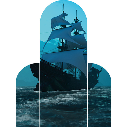 Pirate Ship Design Arch and Two Sides Sailboard Backdrop | Partyrama