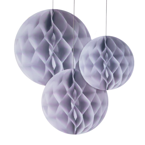 Silver Honeycomb Hanging Decorations - Pack of 3 | Partyrama