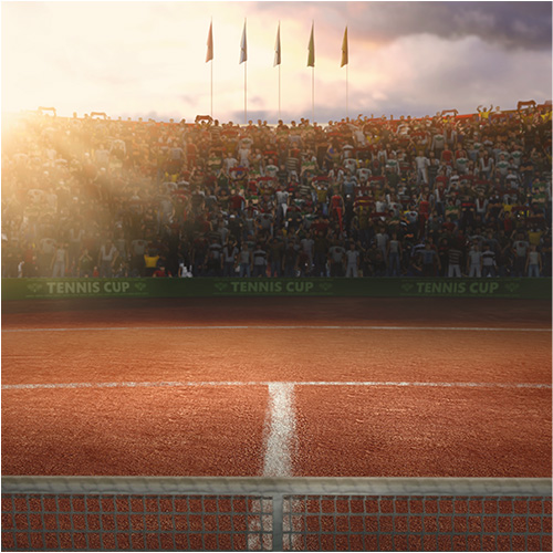 Tennis Clay Field Design Square Sailboard Backdrop | Partyrama