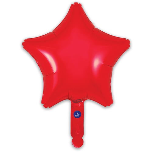 Red Star Air Fill Foil Balloon 23cm / 9 in - Pack of 5 | Partyrama