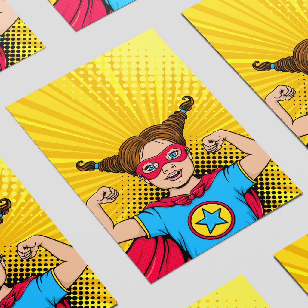Superhero Girl Design Poster PVC Party Sign Decoration | Partyrama