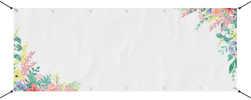 Colourful Floral Design Small Personalised Banner – 4ft x 2ft | Partyrama