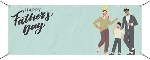 Happy Father's Day Two Dads Pride Design Large Personalised Banner ...