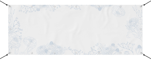 Light Blue Floral Design Medium Personalised Banner – 6ft x 2.25ft ...
