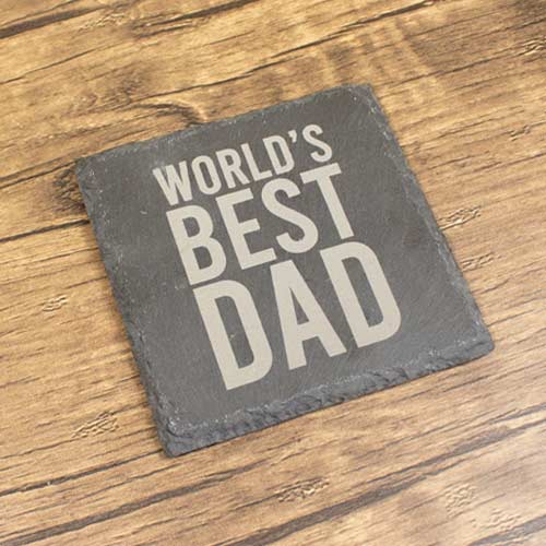 Worlds Best Dad Slate Coaster Partyrama