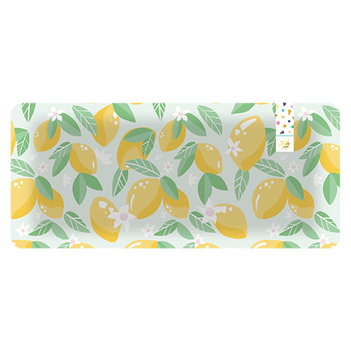 Lemon Fruit Reusable Plastic Rectangle Picnic Serving Plate 37.5cm ...