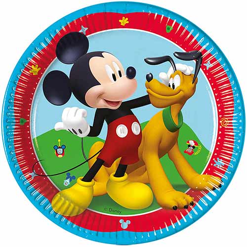 Disney Mickey Mouse Rock the House Round Paper Plates 23cm - Pack of 8 ...
