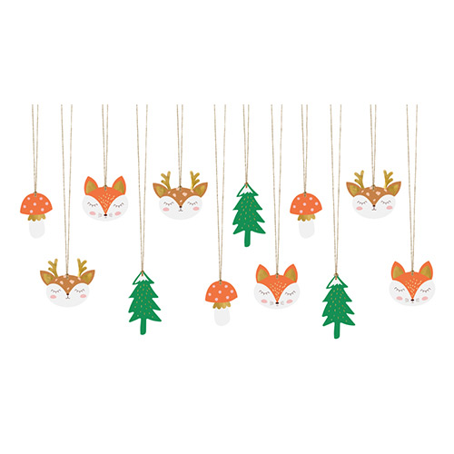 Christmas Woodland Animal Gift Tags - Pack of 12 | Partyrama