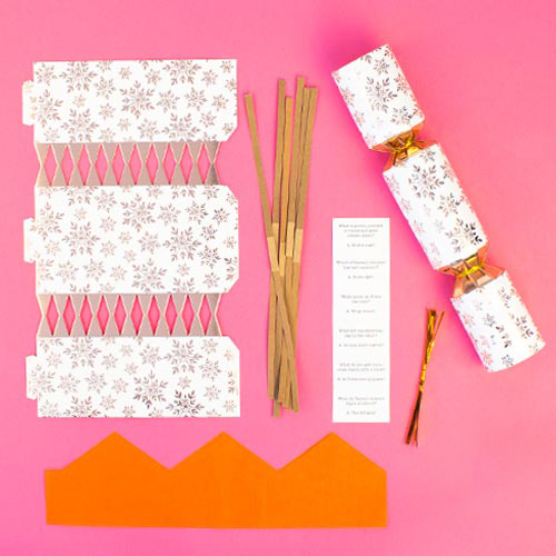 Rose Gold Make Your Own Christmas Crackers Kit with Snaps | Partyrama