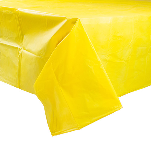 Sunshine Yellow Economy Plastic Tablecover 1.83m x 1.37m | Partyrama