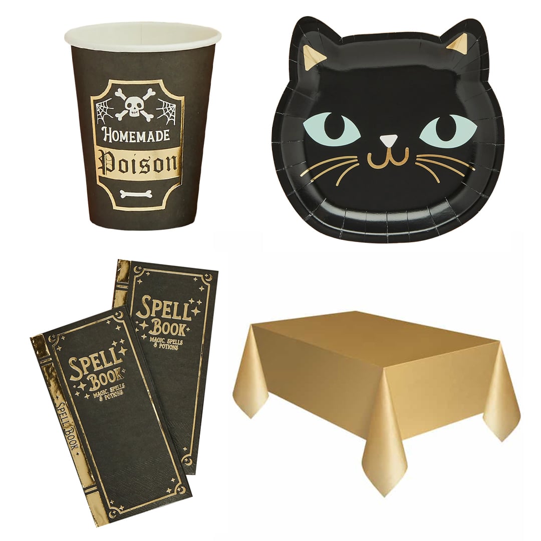 Witchy Cats Halloween 8 Person Value Party Pack | Partyrama