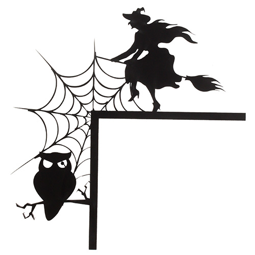Halloween Witch & Owl Acrylic Door Corner Decoration | Partyrama