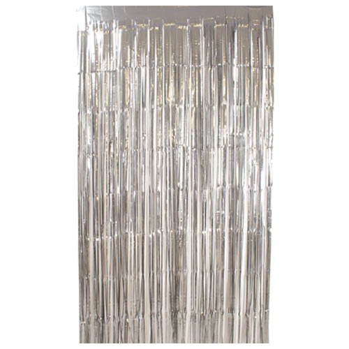 Matte Silver White Foil Door Curtain Backdrop 1.9m x 99cm | Partyrama