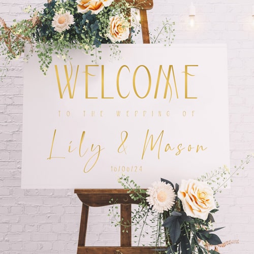Personalised A2 Idyllic Centred Wedding Welcome Sign | Partyrama