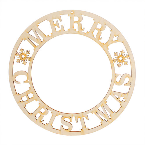 Merry Christmas Round Cutout Hanging Sign Decoration 30cm | Partyrama