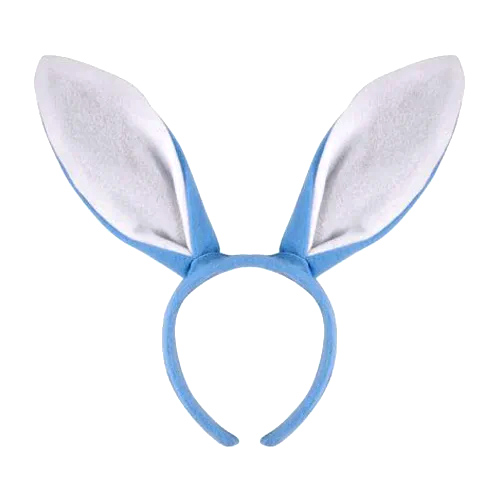 Easter Blue Fluffy Bunny Ears Headband 28cm | Partyrama