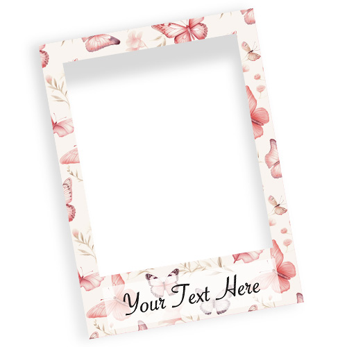 Pink Butterflies Personalised Selfie Frame Photo Prop | Partyrama