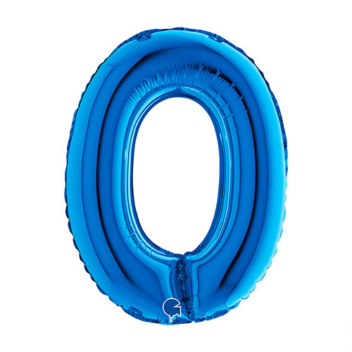 Blue Number 0 Air Fill Foil Balloon 36cm / 14 in | Partyrama