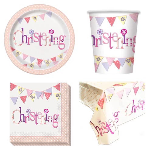 Christening Pink Theme 8 Person Value Party Pack | Partyrama