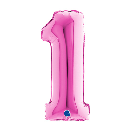 Fuchsia Pink Number 1 Air Fill Foil Balloon 36cm / 14 in | Partyrama