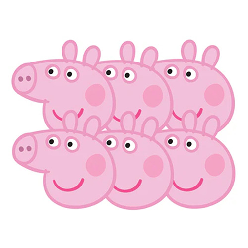Peppa Pig Cardboard Face Masks - Pack of 6 | Partyrama