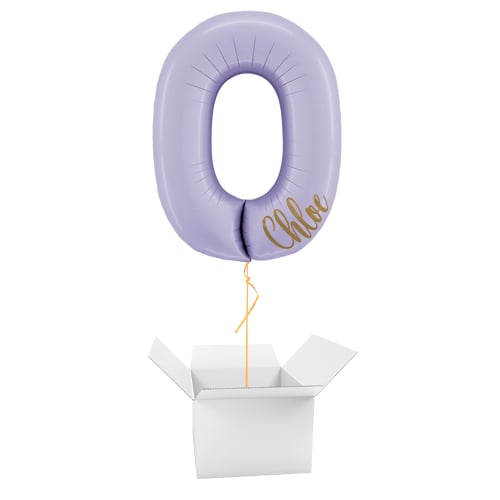 Personalisable Satin Lilac Number 0 Giant Foil Helium Balloon ...