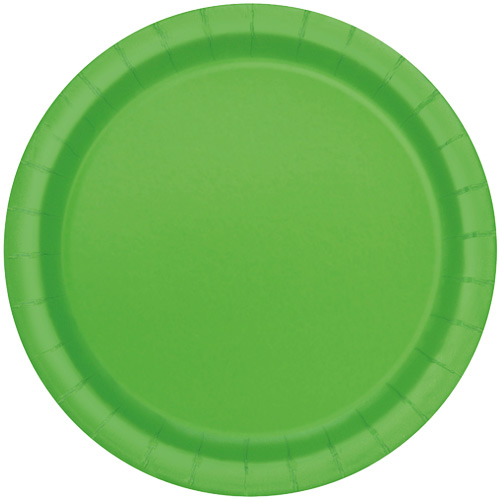 Lime Green Round Paper Plates 22cm - Pack of 16 | Partyrama