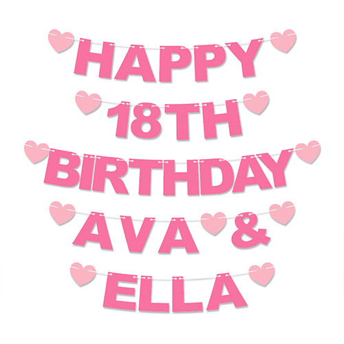 Personalised Happy 18th Birthday Name & Name Twins Recyclable Card ...