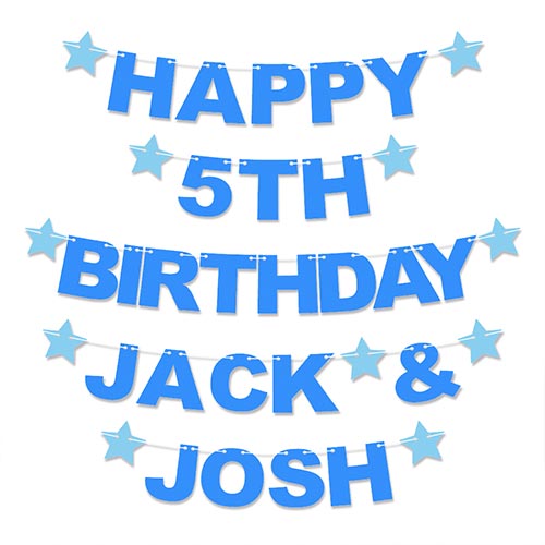 Personalised Happy 5th Birthday Name & Name Twins Recyclable Card Party ...