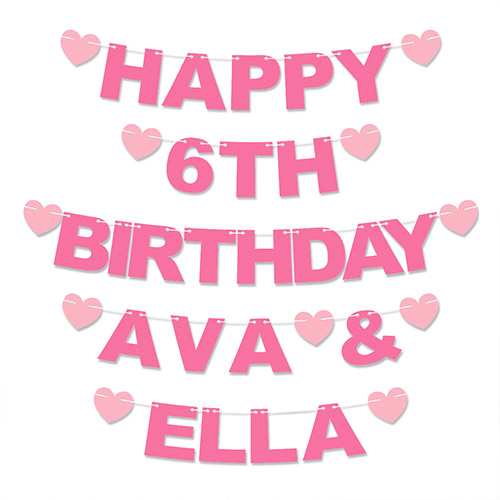 Personalised Happy 6th Birthday Name & Name Twins Recyclable Card Party ...