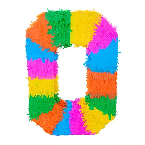 Number 0 Standard Pinata 50cm | Partyrama