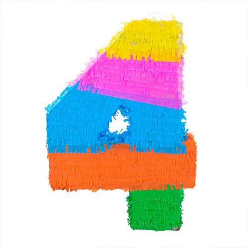 Number 4 Standard Pinata 50cm | Partyrama