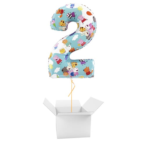 Peppa Pig Number 2 Giant Foil Helium Balloon - Inflated Balloon in a ...