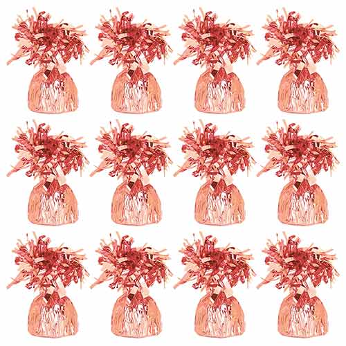 Rose Gold Foil Balloon Weights - Pack of 12 | Partyrama