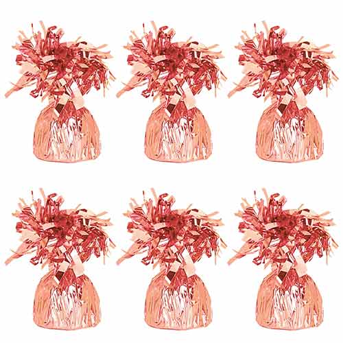 Rose Gold Foil Balloon Weights - Pack of 6 | Partyrama