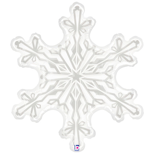 Snowflake Transparent Giant Helium Foil Balloon 97cm / 38 in | Partyrama