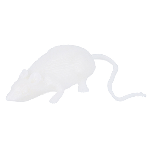 Mini Stretchy White Rat 7cm | Partyrama