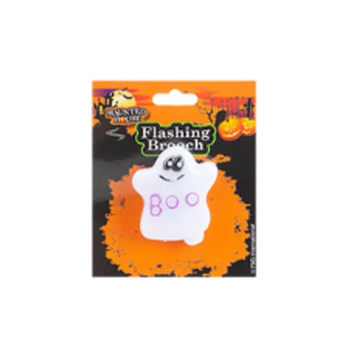 Ghost Halloween Flashing Pin Brooch Partyrama