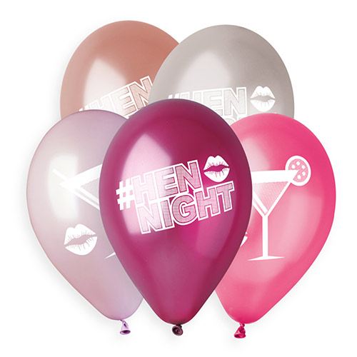 Hen Night Pink Latex Balloons 33cm / 13 in - Pack of 6 | Partyrama