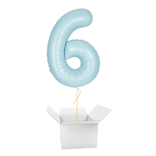 Matte Powder Blue Number 6 Helium Foil Giant Balloon - Inflated Balloon ...