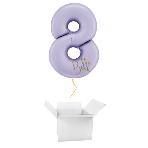 Personalisable Satin Lilac Number 8 Giant Foil Helium Balloon ...